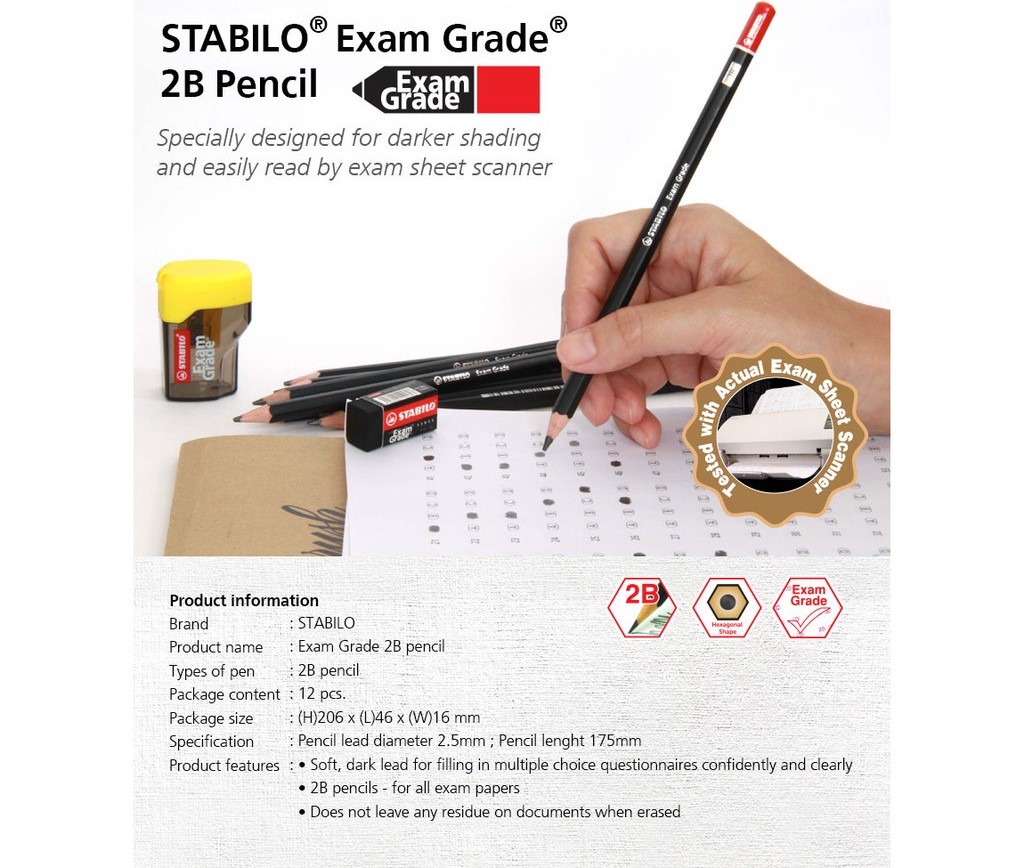 Stabilo Graphite Pencil Exam Grade 2B Pencil Box & Set – Books ...